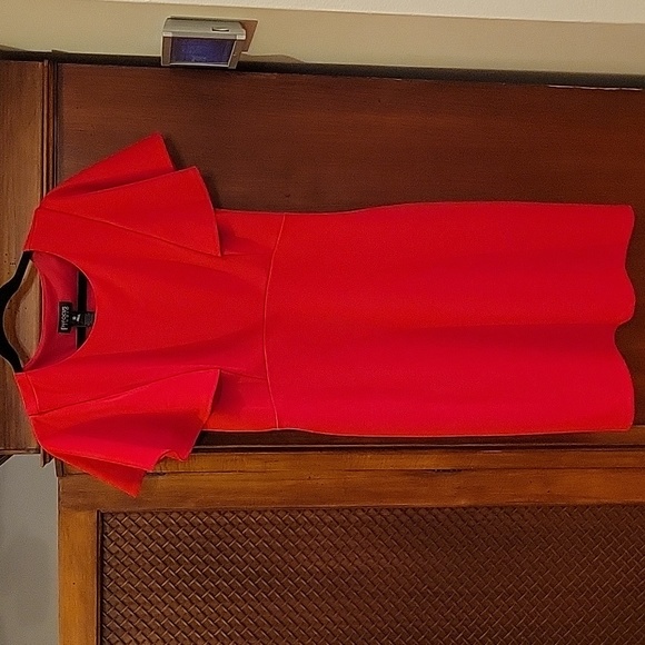 Enfocus Studio | Dresses | Enfocus Studio Red Flutter Sleeve Shift ...